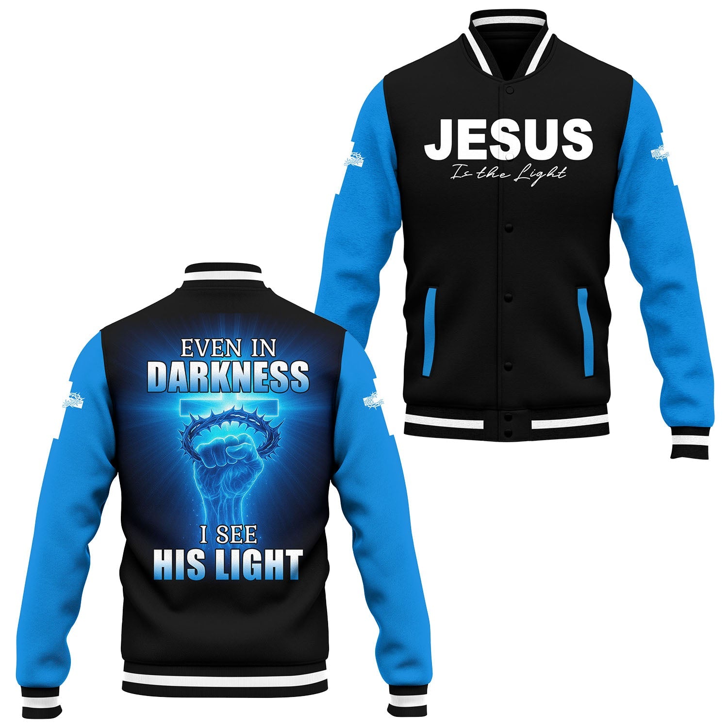 Jesus In The Light Baseball Jacket – Thefaithluxe