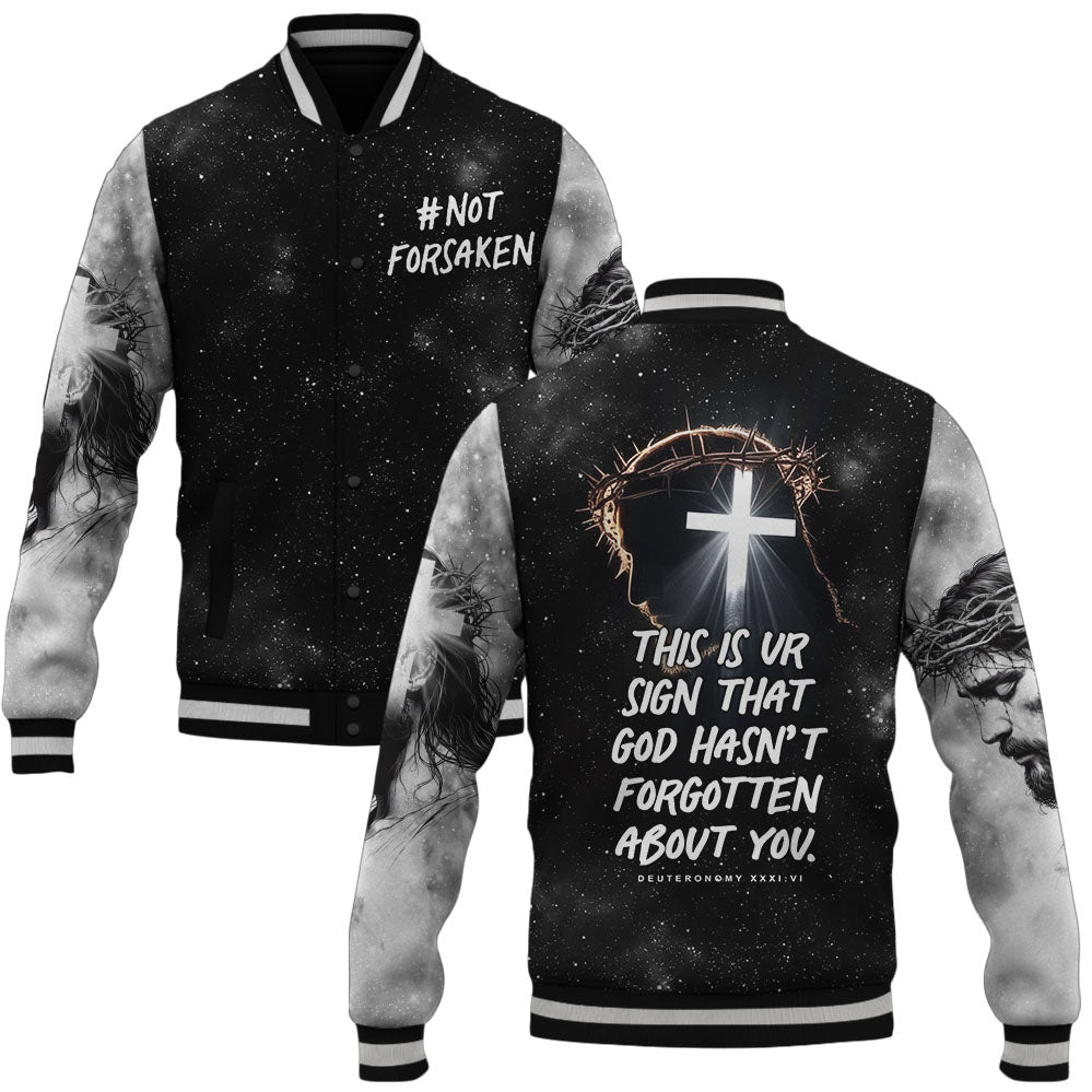 Not Forsaken Christian Baseball Jacket – Thefaithluxe