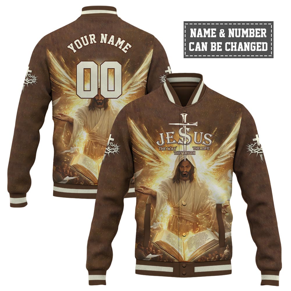 Jesus The Way, The Truth, The Life Baseball Jacket – Thefaithluxe