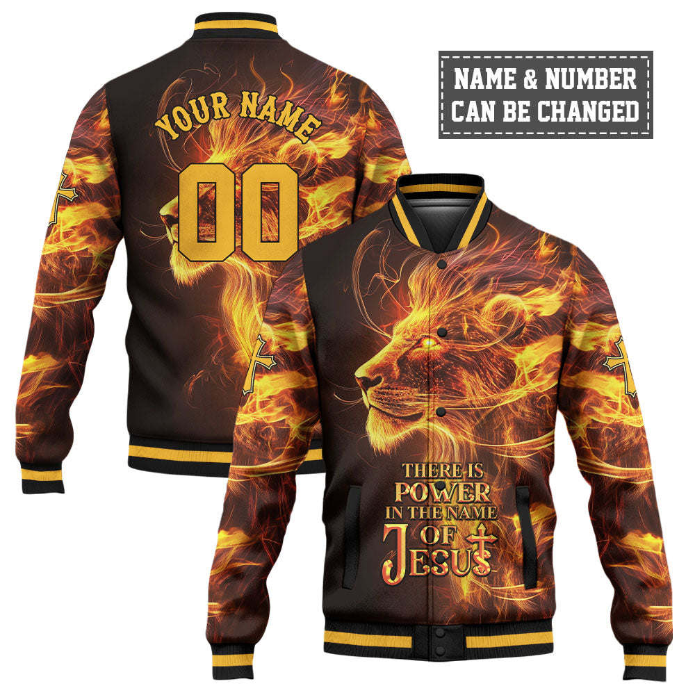 There is Power in the Name of Jesus Baseball Jacket – Thefaithluxe